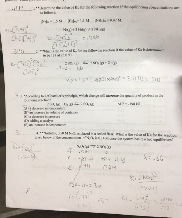 Solved M1."Determine the value of Ke for the following | Chegg.com