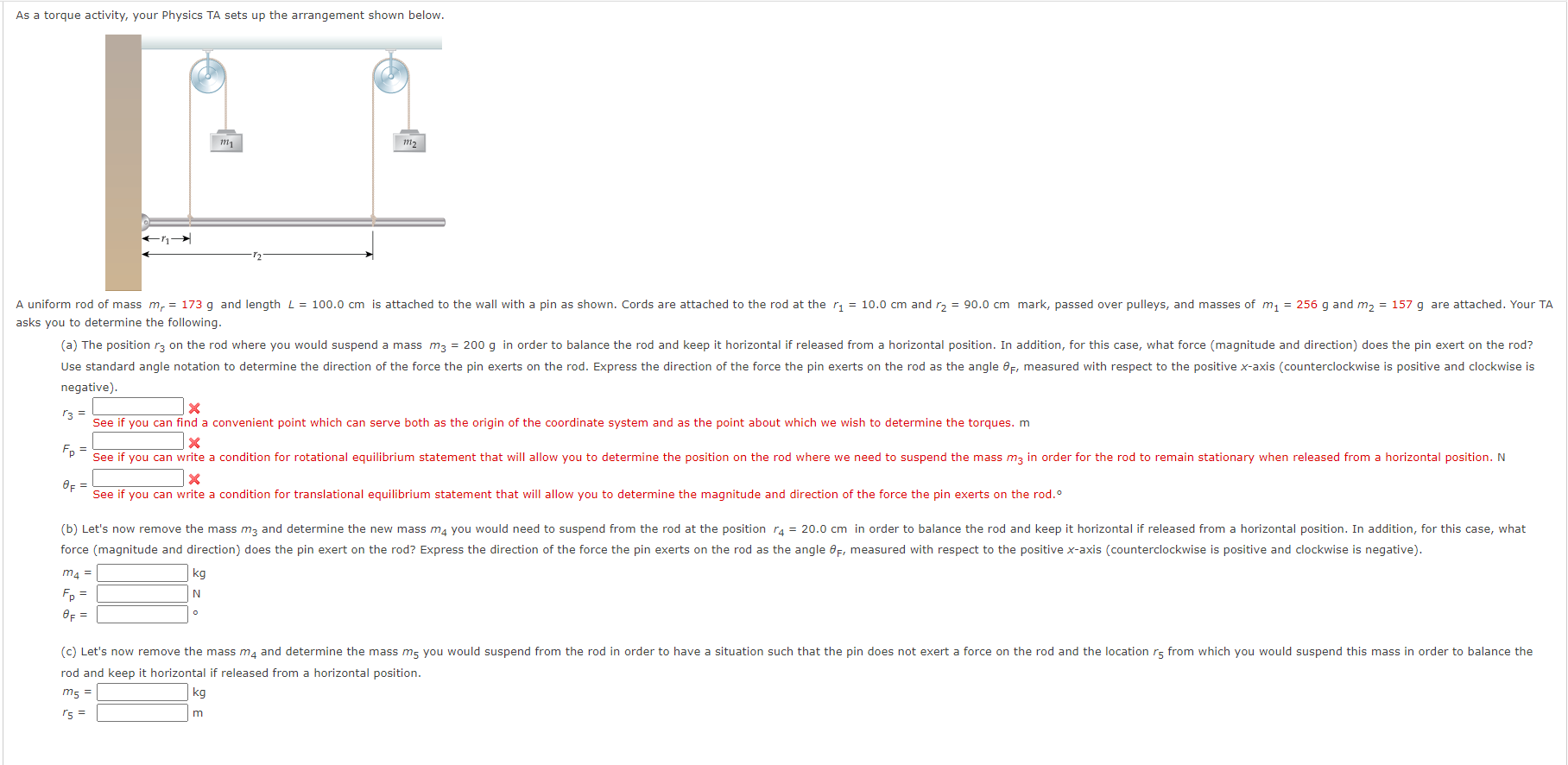 Solved As a torque activity, your Physics TA sets up the | Chegg.com
