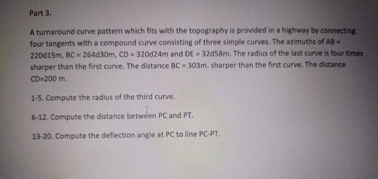 Solved Part 3 A turnaround curve pattern which fits with the | Chegg.com
