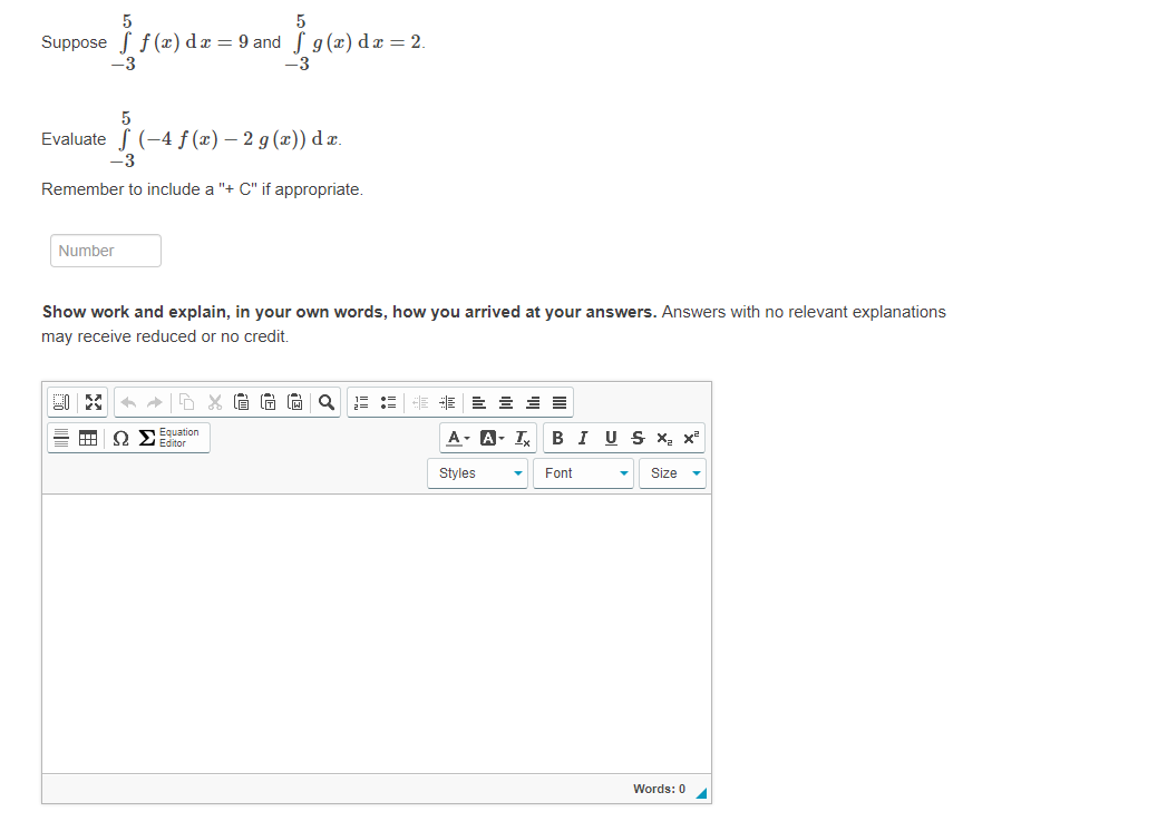 Solved Suppose ∫−35f(x)dx=9 and ∫−35g(x)dx=2 Evaluate | Chegg.com