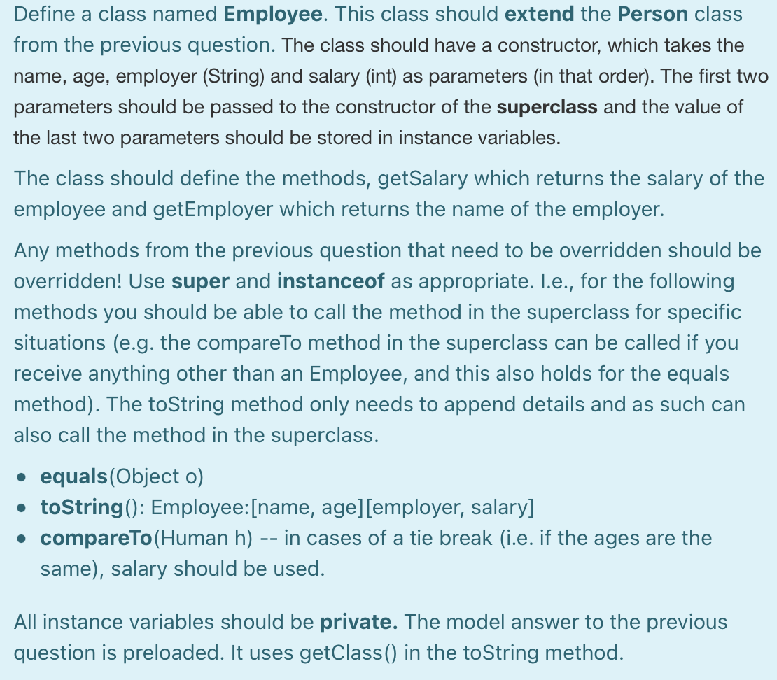 Solved Define a class named Employee. This class should | Chegg.com