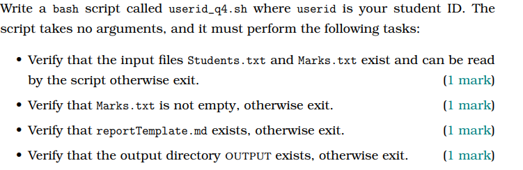 You will create a bash script called userid_q4.sh | Chegg.com