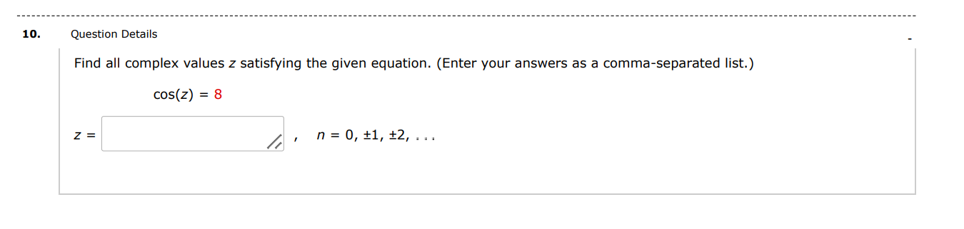 Solved Find all complex values z satisfying the given | Chegg.com
