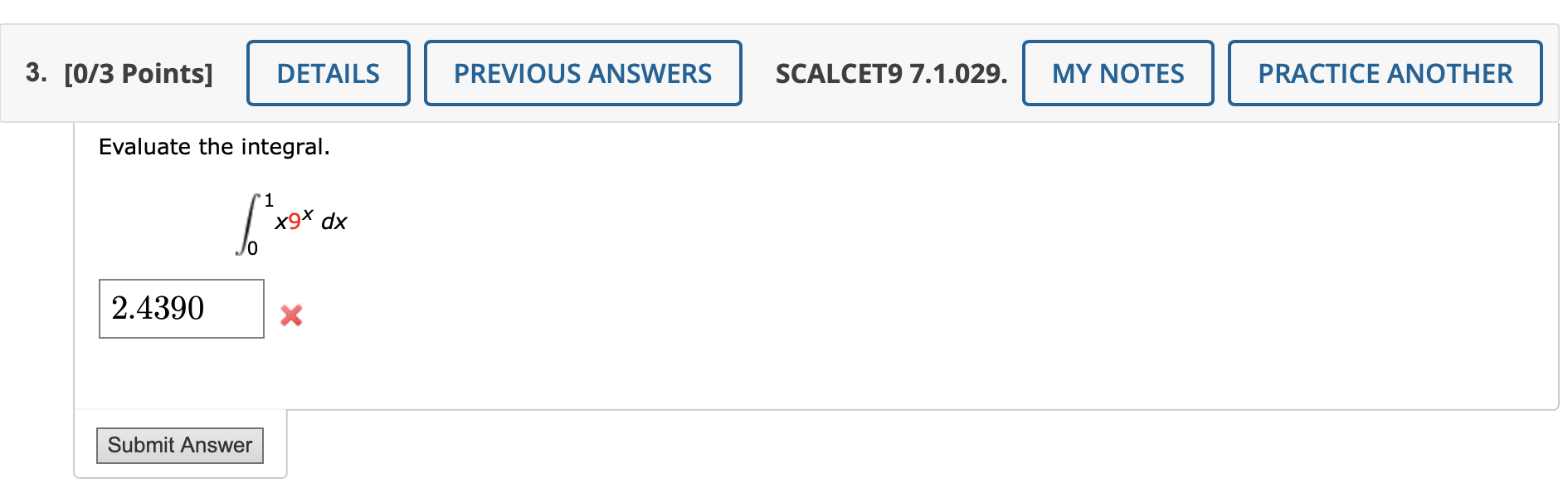 Solved 3. [0/3 Points] DETAILS PREVIOUS ANSWERS SCALCET9 | Chegg.com