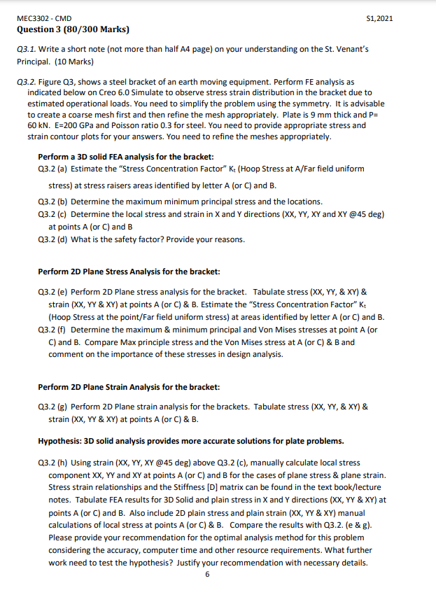 Solved MEC3302 - CMD S1,2021 Question 3 (80/300 Marks) Q3.1. | Chegg.com