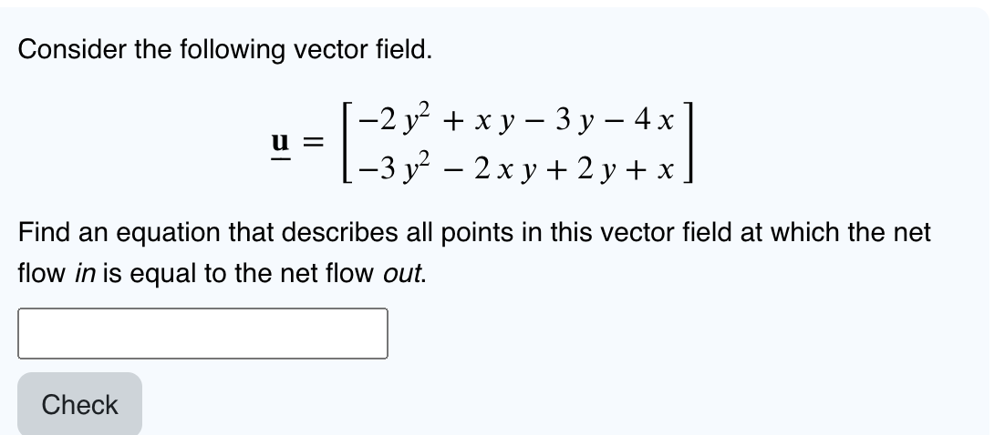 Solved Consider the following vector field. | Chegg.com