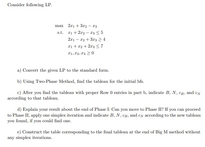 Solved Consider following LP. max s.t. | Chegg.com