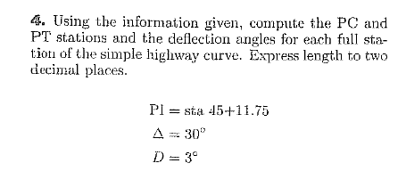 Solved 4. Using the information given, compute the PC and PT | Chegg.com