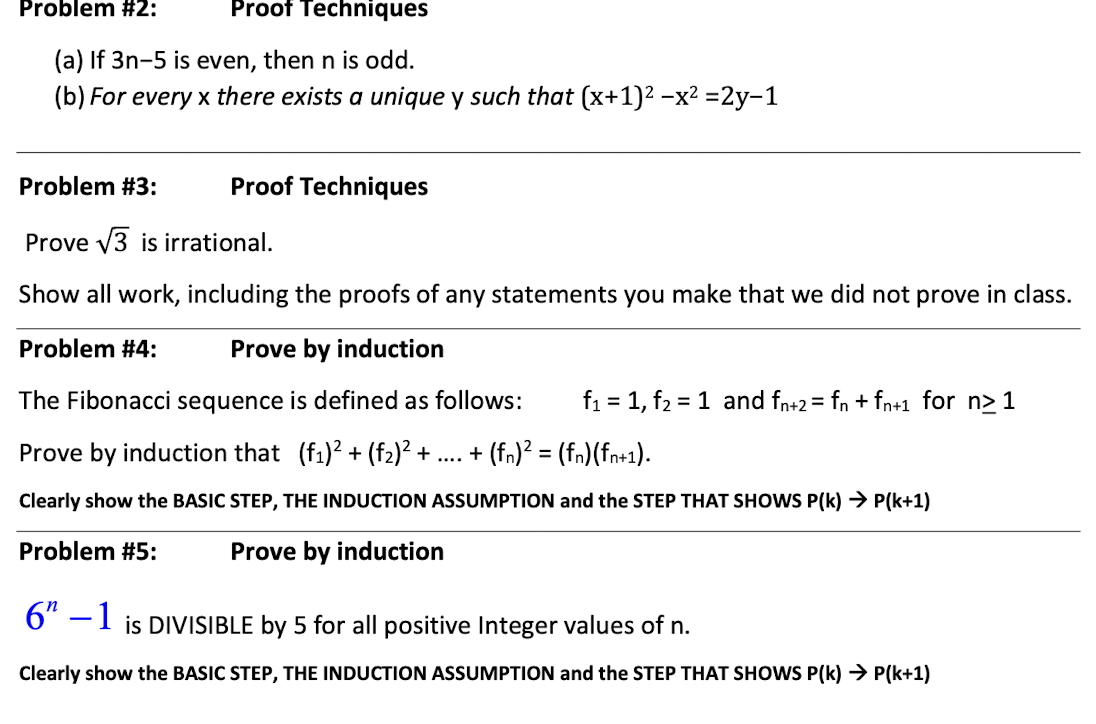 Solved Problem 2 Proof Techniques A If 3n−5 Is Even