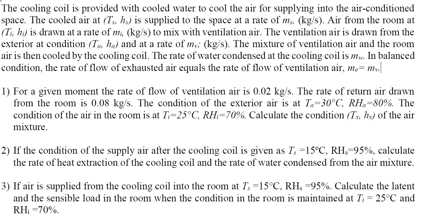 Space air conditioning I Consider the situation of | Chegg.com