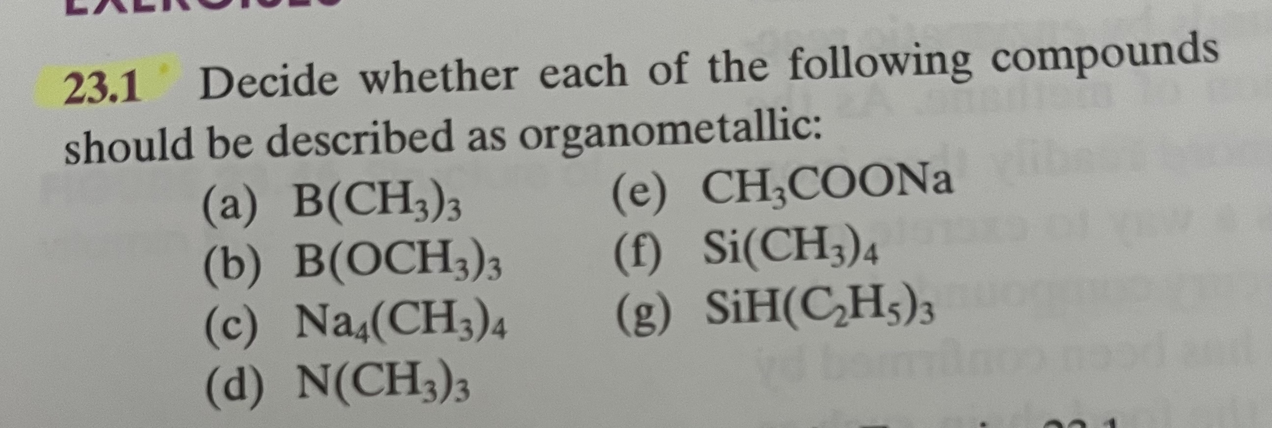 Solved 23.1 Decide whether each of the following compounds | Chegg.com