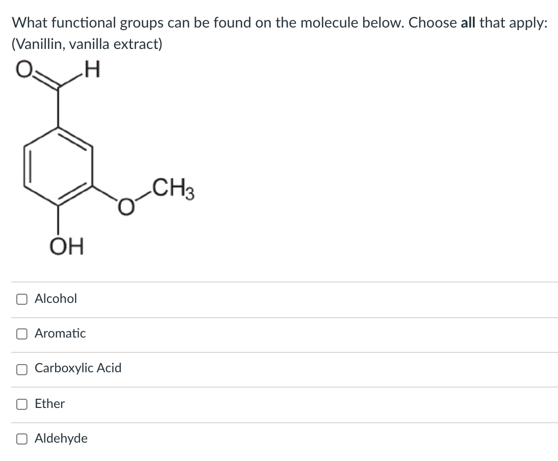 Solved What functional groups can be found on the molecule | Chegg.com