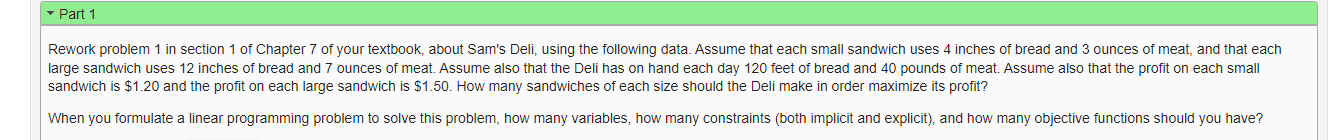 Solved - Part 1 Rework problem 1 in section 1 of Chapter 7 | Chegg.com
