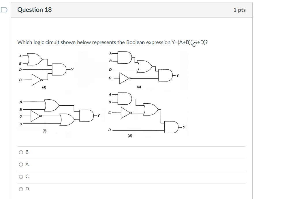 Solved Which Logic Circuit Shown Below Represents The 