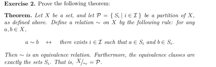 Solved Exercise 2. Prove the following theorem: Theorem. Let | Chegg.com