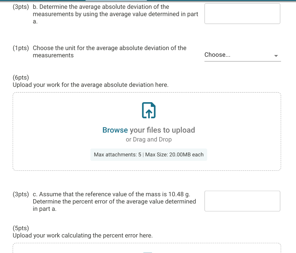 Solved Consider the following set of measurements. - 10.52 g | Chegg.com