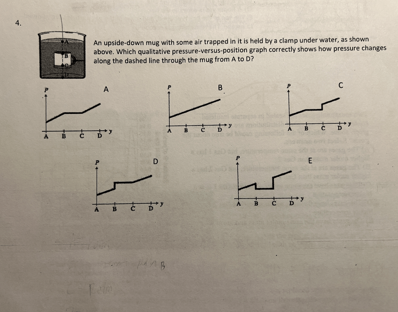 Solved An upside-down mug with some air trapped in it is | Chegg.com