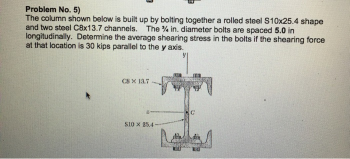 Solved The column shown below is built up by bolting | Chegg.com