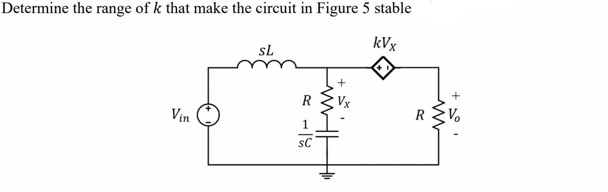 Determine the range of 𝑘 that make the circuit in | Chegg.com