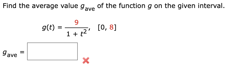 Solved Find The Average Value Gave of The Function G on