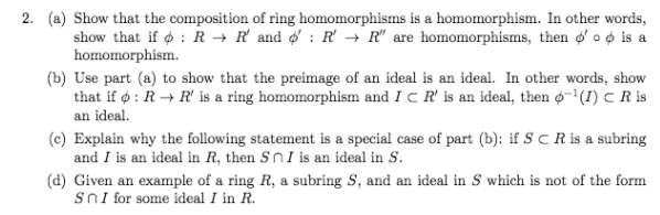 Solved 2. (a) Show that the composition of ring | Chegg.com