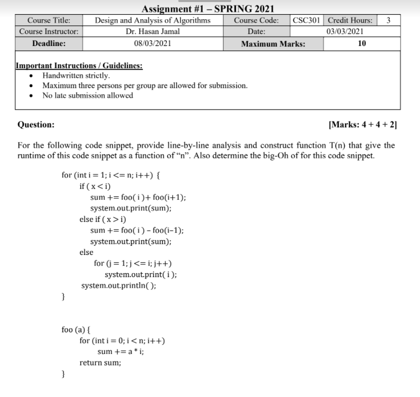 3 Course Title: Course Instructor: Deadline: | Chegg.com