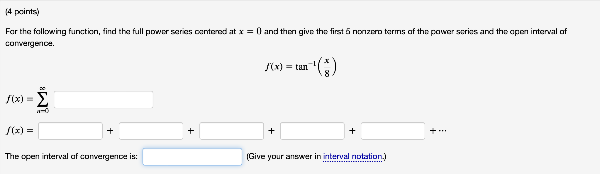 Solved For the following function, find the full power | Chegg.com