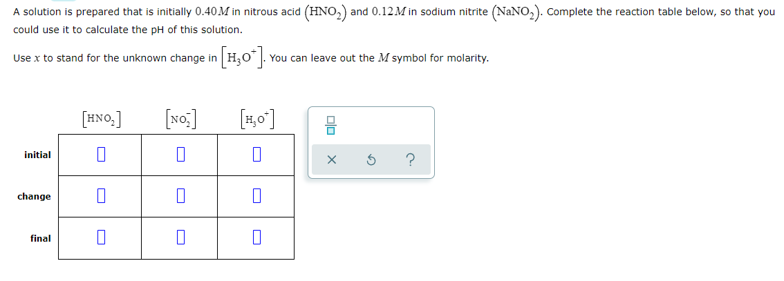 Solved A solution is prepared that is initially 0.40 M in | Chegg.com
