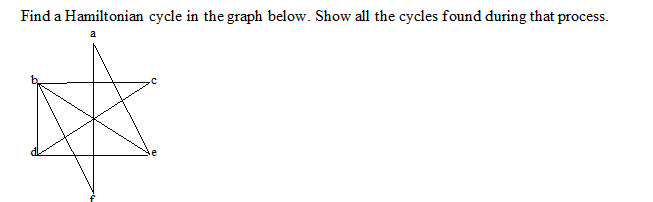 Solved Find a Hamiltonian cycle in the graph below. Show all | Chegg.com