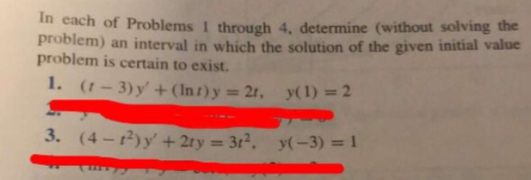 Solved n each of Problems 1 through 4, determine (without | Chegg.com