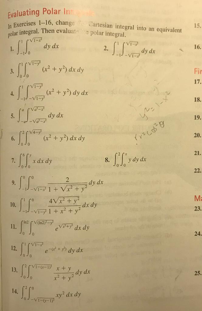 Solved Evaluating Polar In 15. In Exercises 1-16, change | Chegg.com