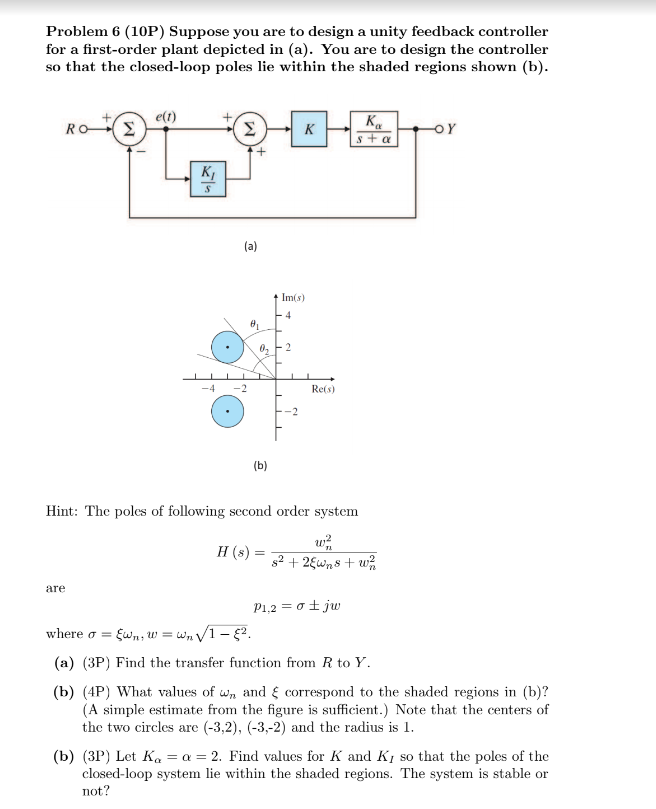 Solved Problem 6 (10P) Suppose you are to design a unity | Chegg.com