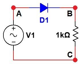 Solved A B D1 + V1 1kΩ C Diode Connection Not Shorted | Chegg.com