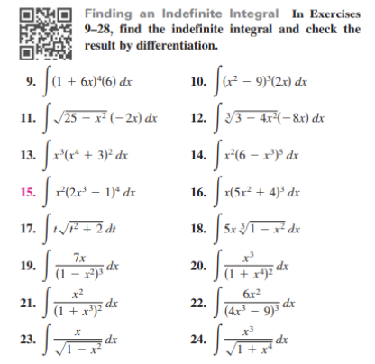 Solved Finding an Indefinite Integral In Exercises 9–28, | Chegg.com