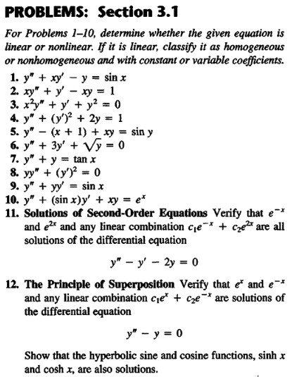 Solved For Problems 1-10, determine whether the given | Chegg.com