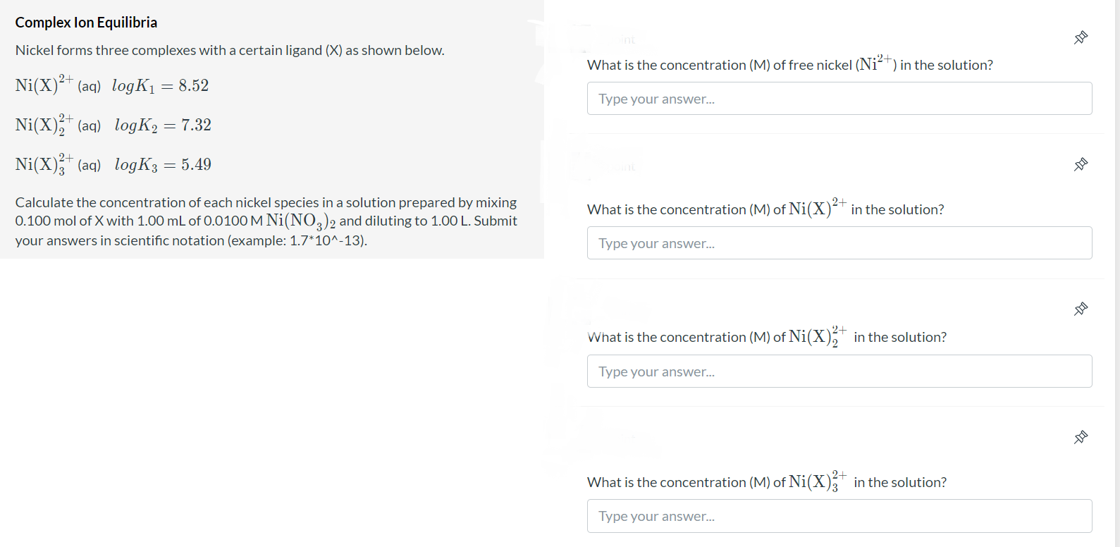 Solved Complex lon Equilibria Nickel forms three complexes | Chegg.com