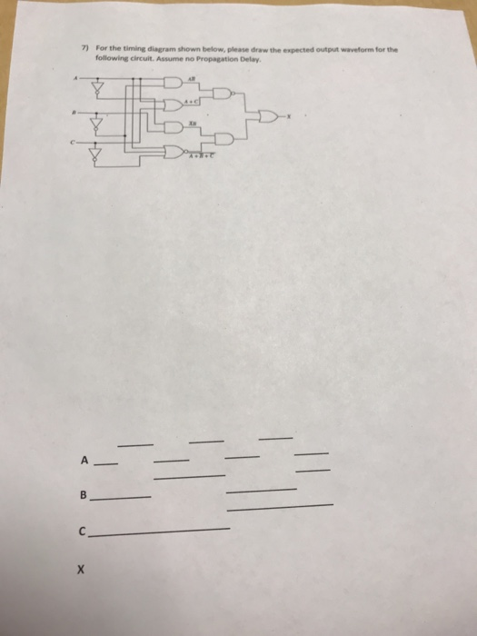 Solved 7) For the timing diagram shown below, please draw | Chegg.com