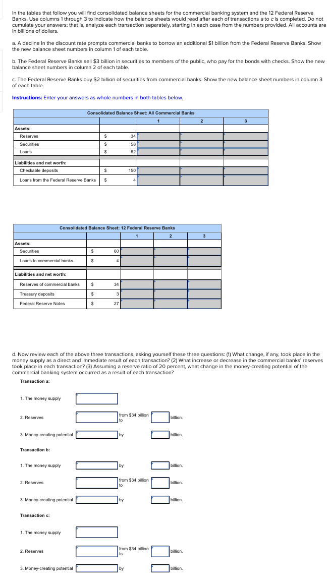 Solved In the tables that follow you will find consolidated | Chegg.com