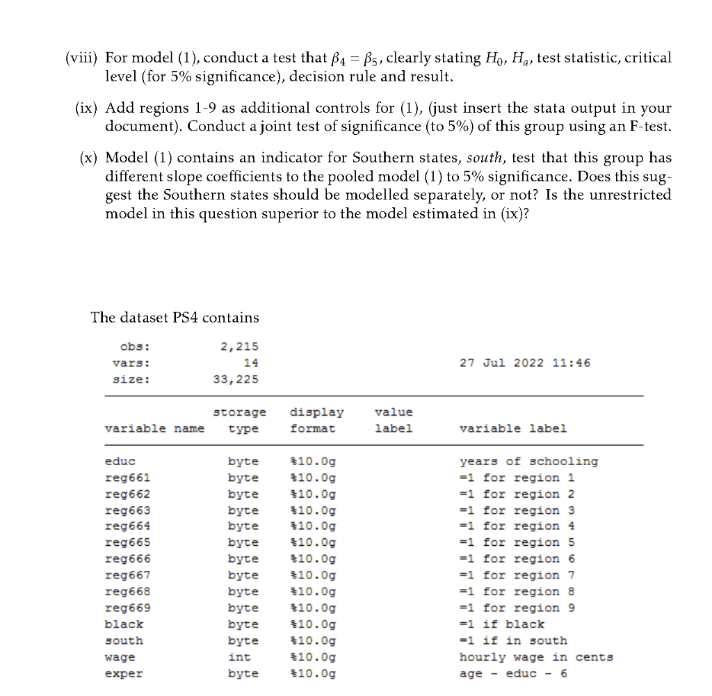 The file PS4.dta contains male wage and | Chegg.com