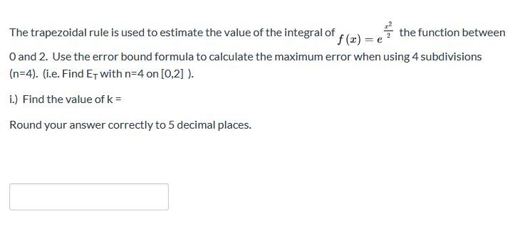 Solved The trapezoidal rule is used to estimate the value of | Chegg.com