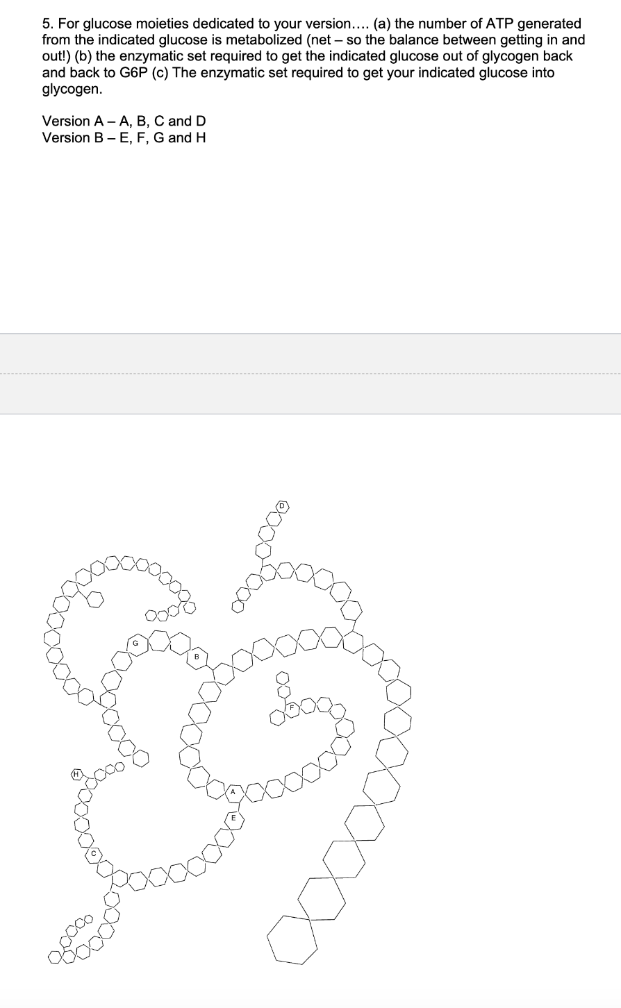 Solved For glucose moieties dedicated to your version.... | Chegg.com