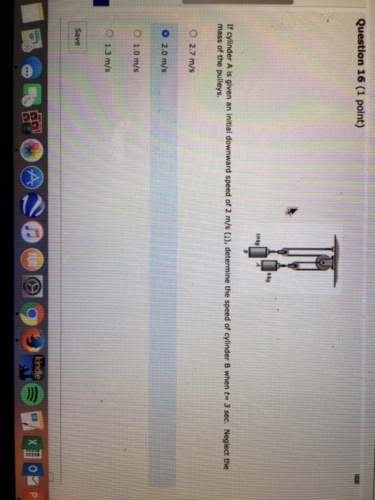Solved If cylinder A is given an initial downward speed of | Chegg.com