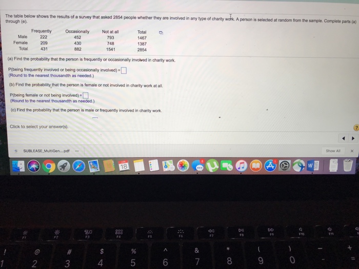 Solved The table below shows the results of a survey that | Chegg.com