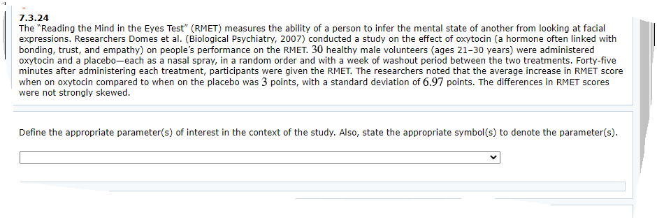 Solved 7.3.24 The "Reading the Mind in the Eyes Test" (RMET) | Chegg.com