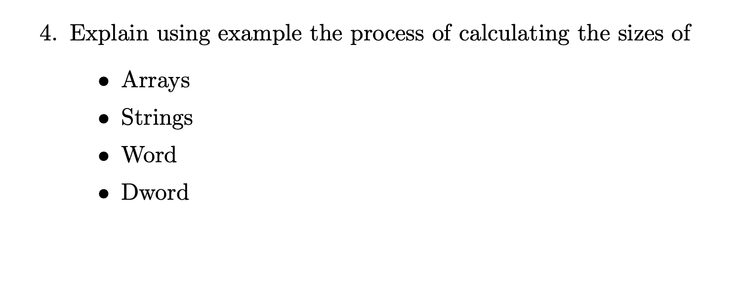 Solved 4. Explain using example the process of calculating | Chegg.com