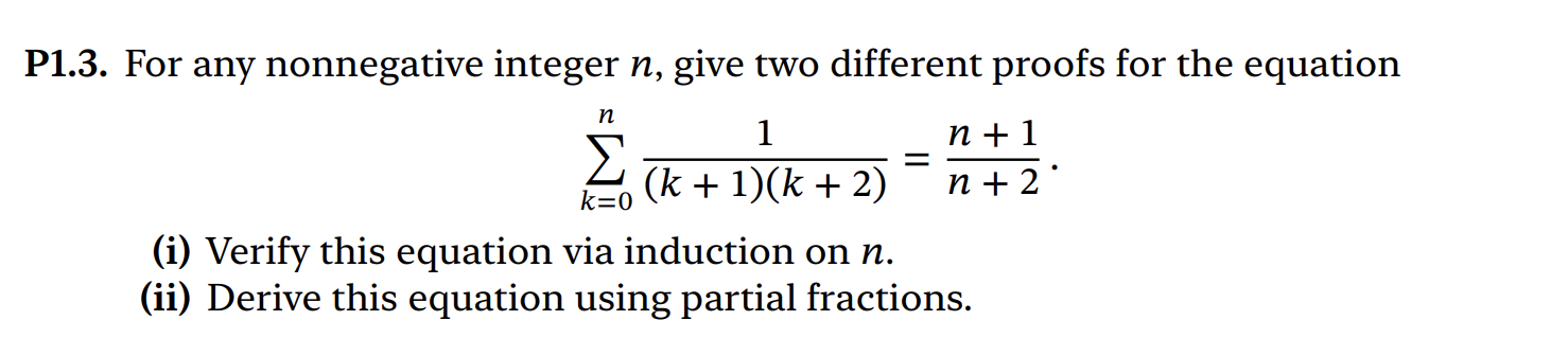 Solved 1.3. For any nonnegative integer n, give two | Chegg.com