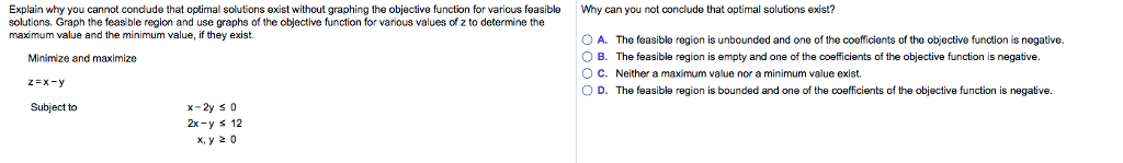 Solved Explain why you cannot conclude that optimal | Chegg.com