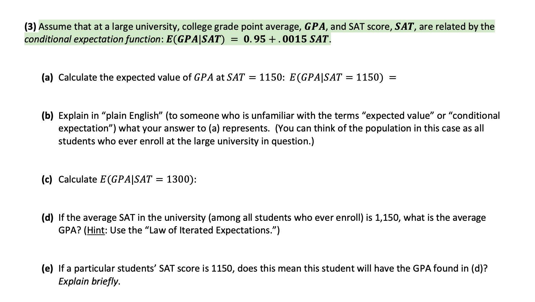 Solved Assume that at a large university, college grade | Chegg.com