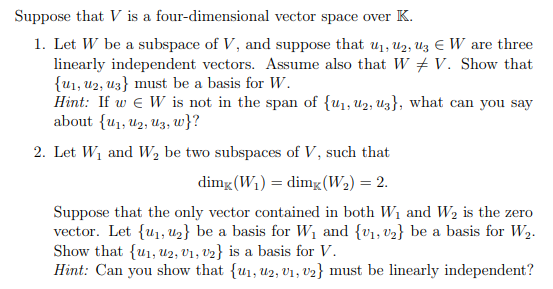 Solved Suppose that V is a four-dimensional vector space | Chegg.com