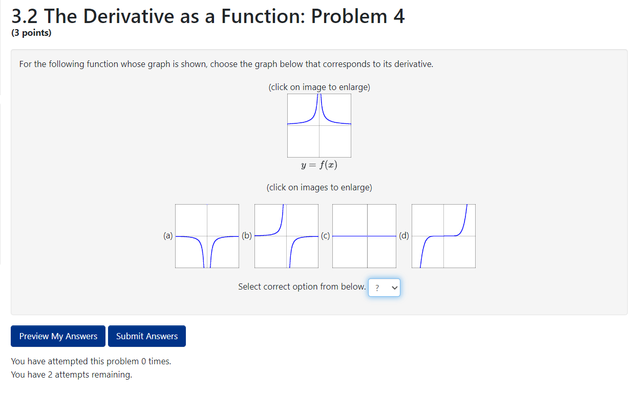Solved 3.2 The Derivative as a Function: Problem 4 (3 | Chegg.com